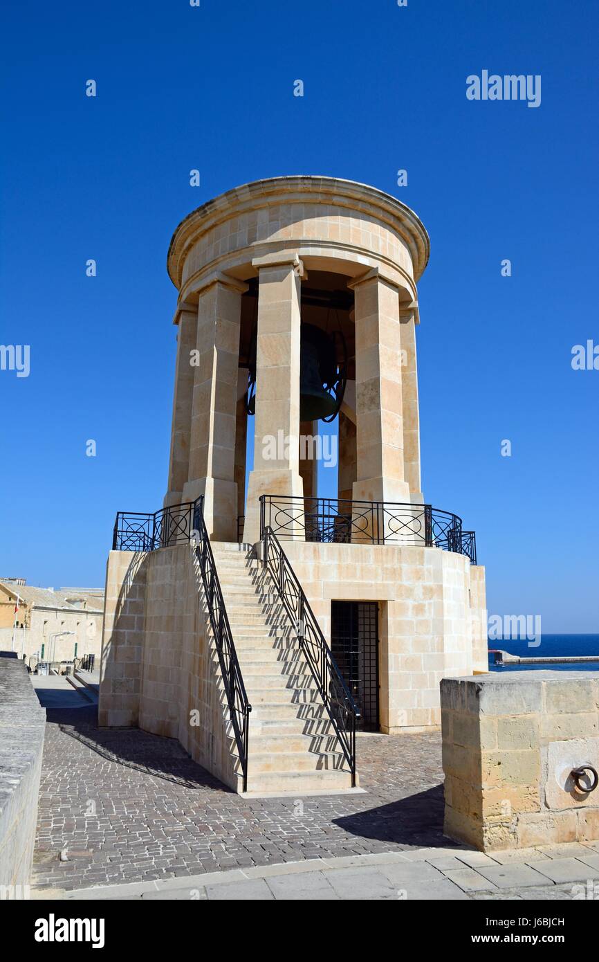 View of the Siege Memorial bell tower, Valletta, Malta, Europe Stock ...