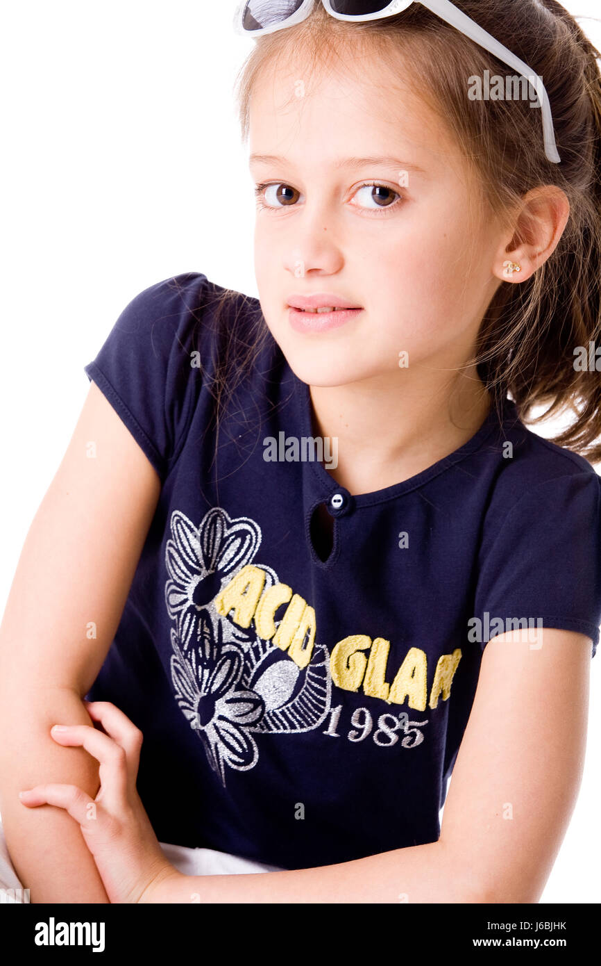 fashion posing photo model model child girl girls blue sweet isolated ...
