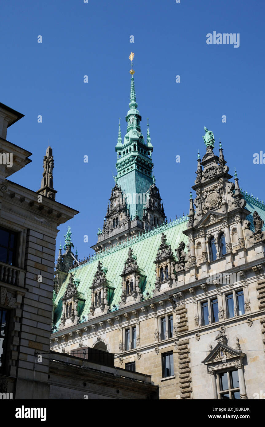 hamburg town hall Hanseatic city parliament style of construction ...