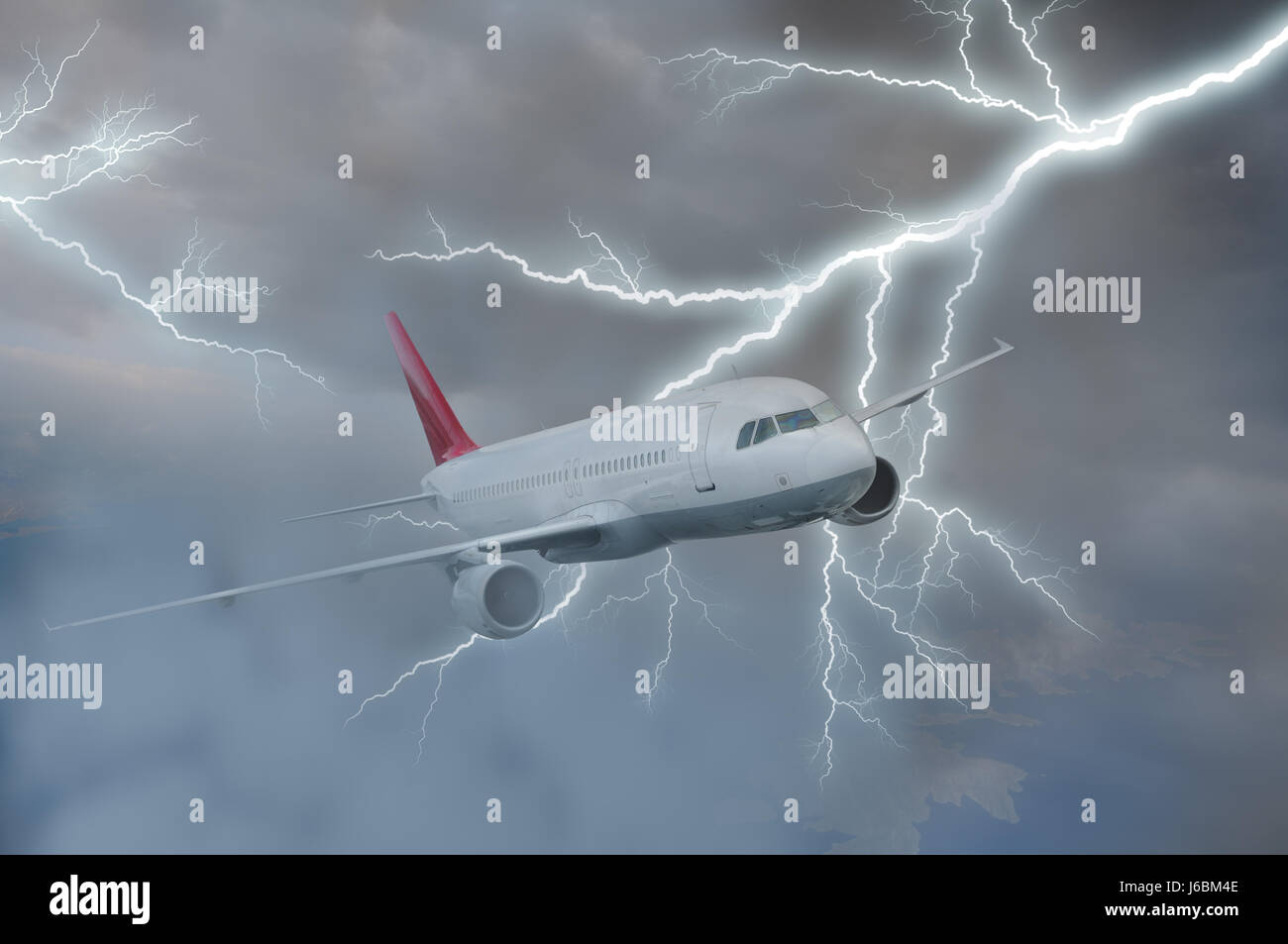traffic transportation dramatic passenger storm firmament sky aircraft ...