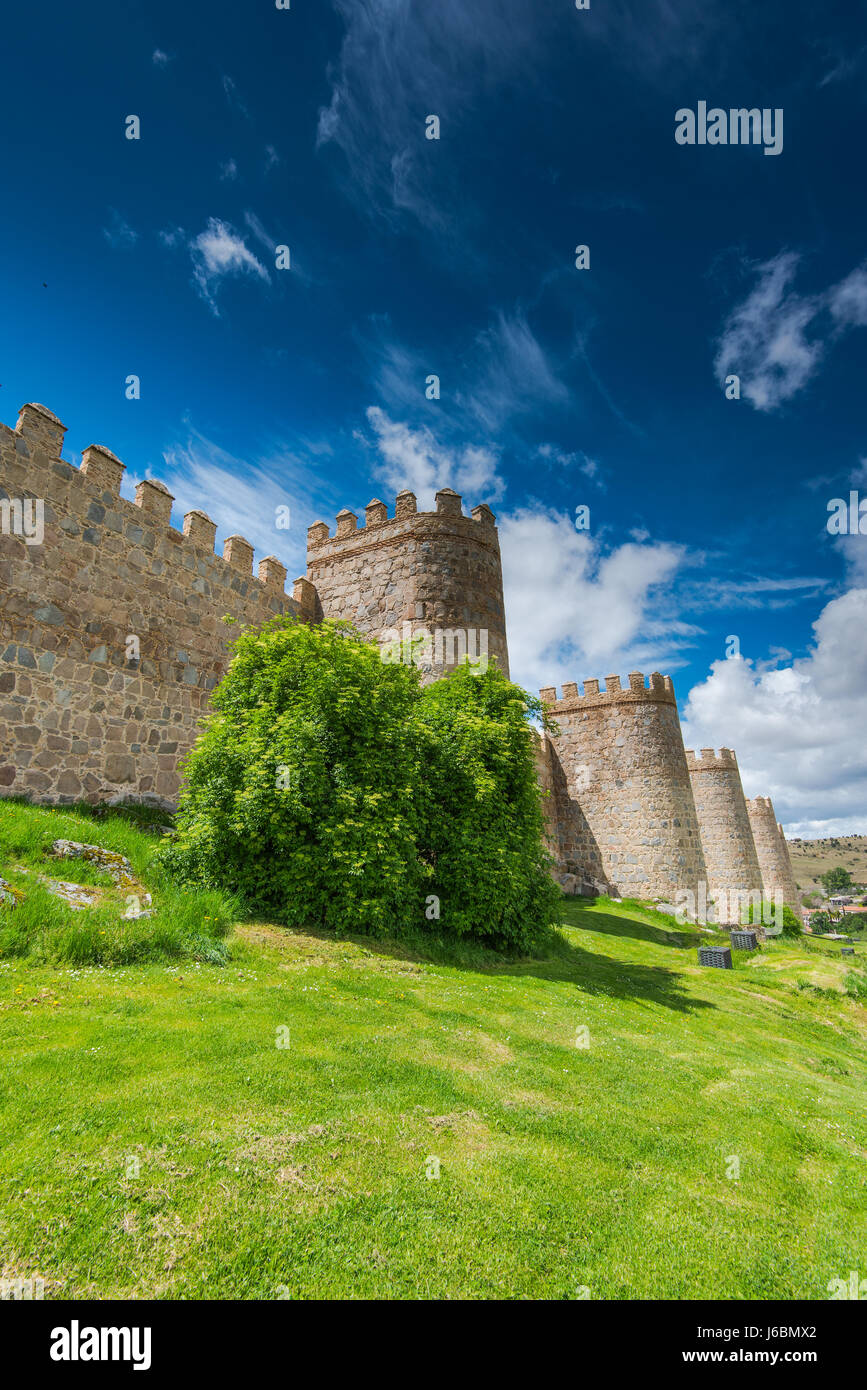 Defence walls around Avila town,Spain Stock Photo - Alamy