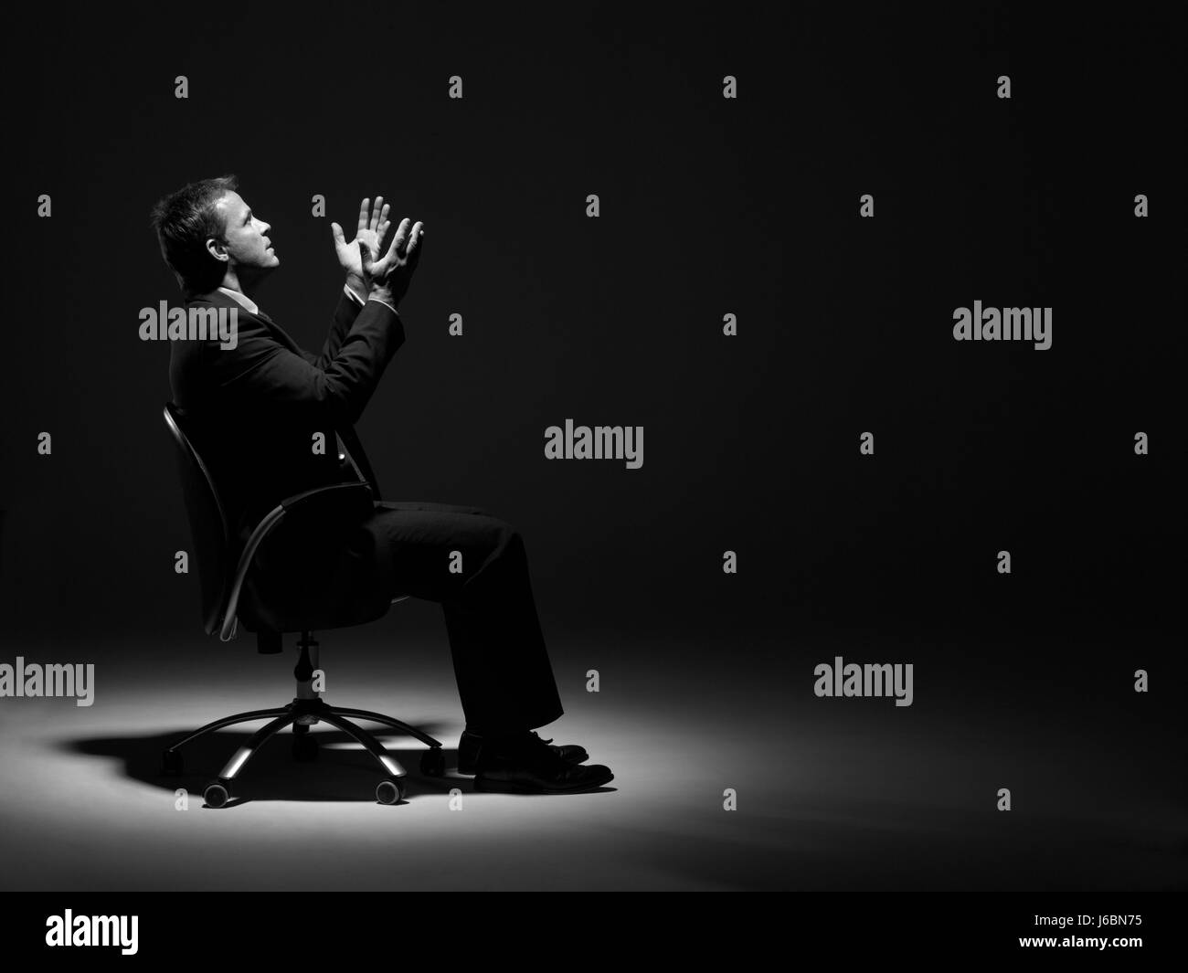 Man begging office Black and White Stock Photos & Images - Alamy