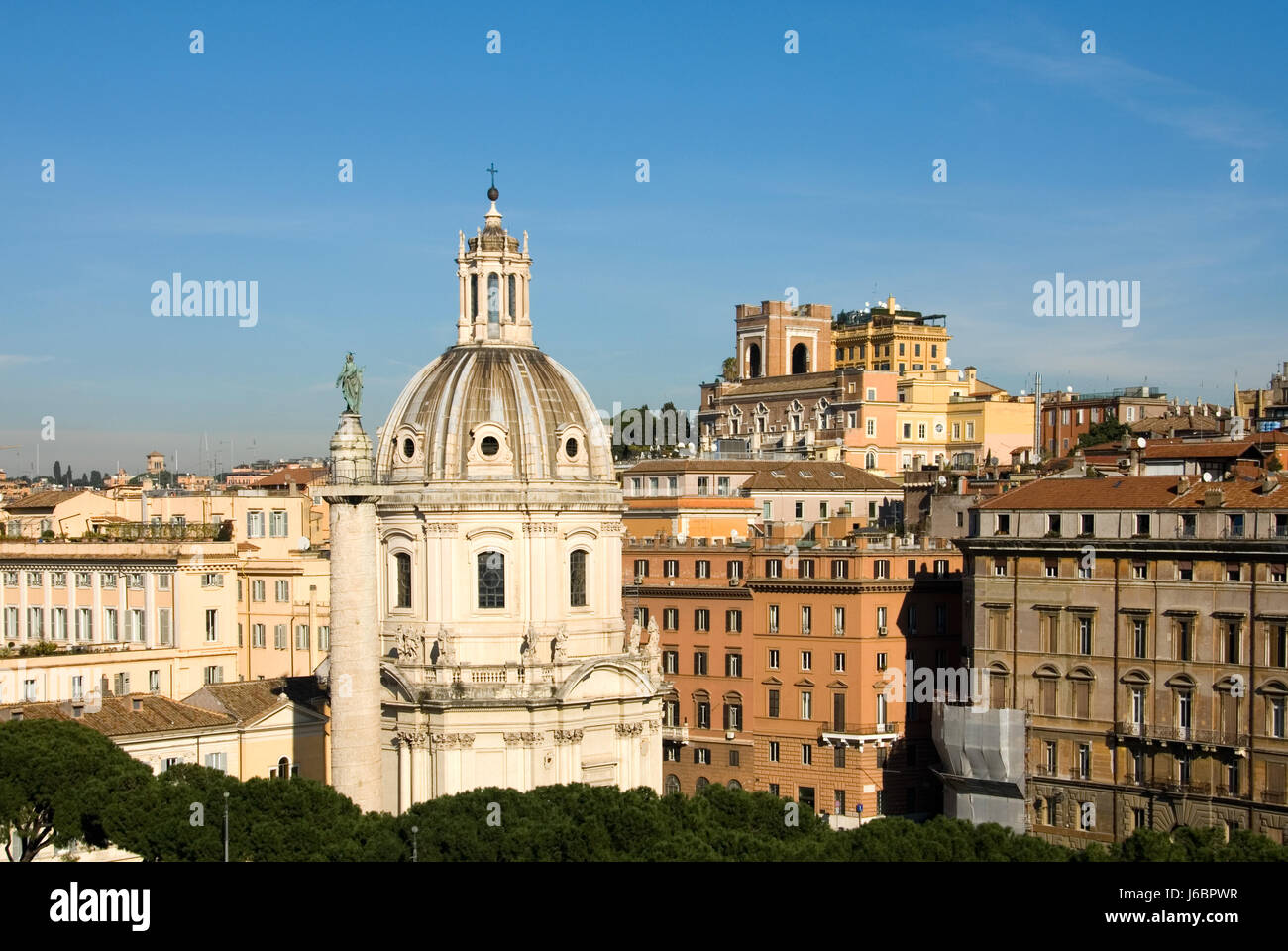 church dome Rome roma roman italy blue buildings church city town ...