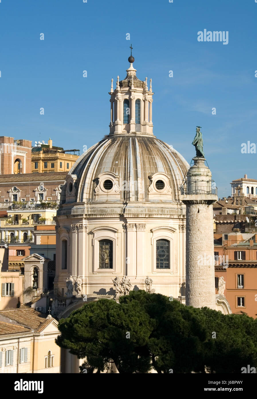 church dome Rome roma roman italy blue buildings church city town ...