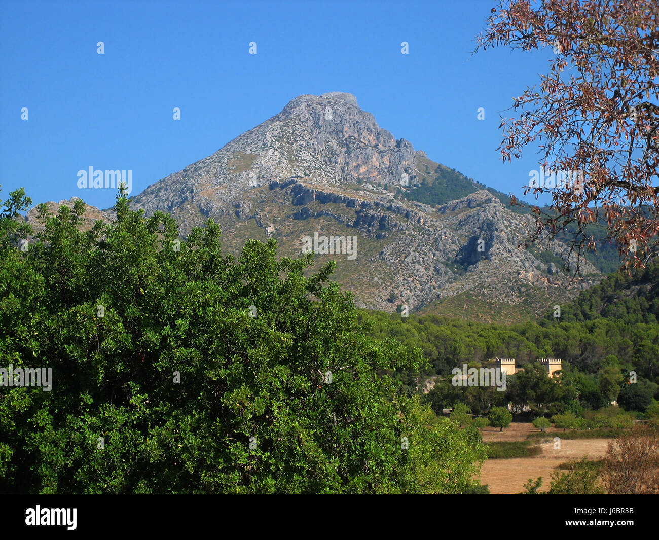 summit mallorca climax peak firmament sky mountain forest blue green ...