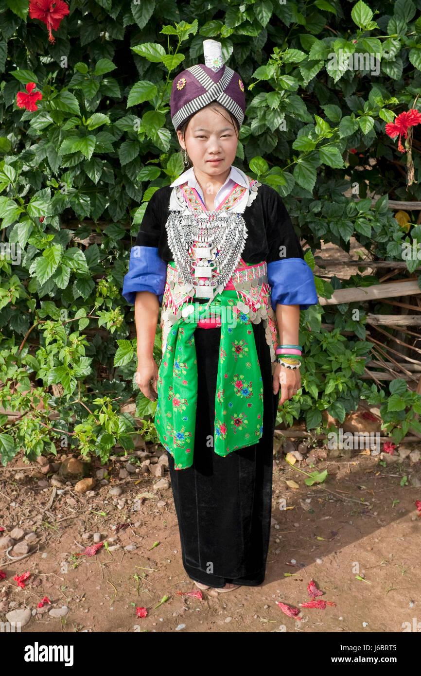 portrait asian woman in traditional costume,hmong Stock Photo - Alamy