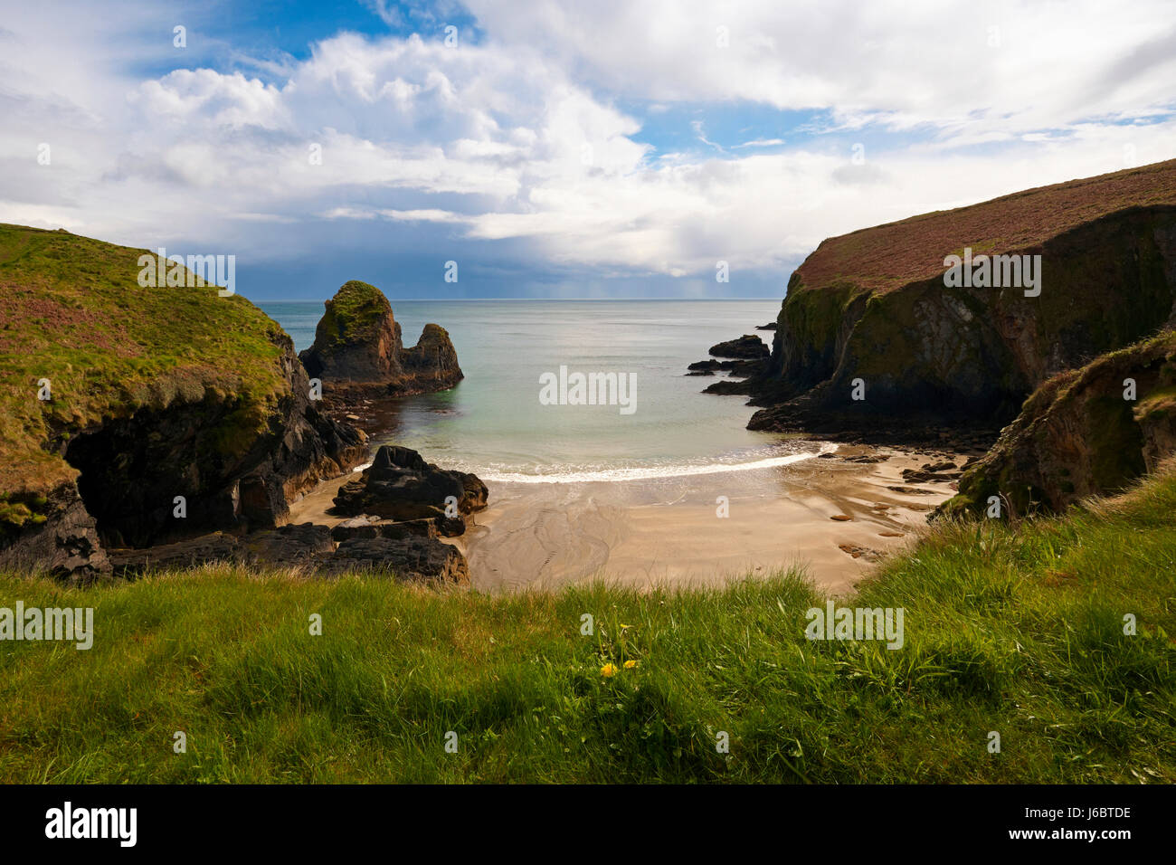 blue green beach seaside the beach seashore peaceful ireland cliff blue ...