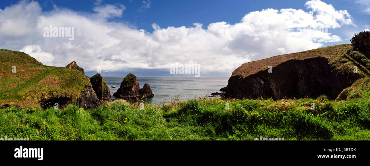 beach seaside the beach seashore ireland panoramic blue beautiful ...