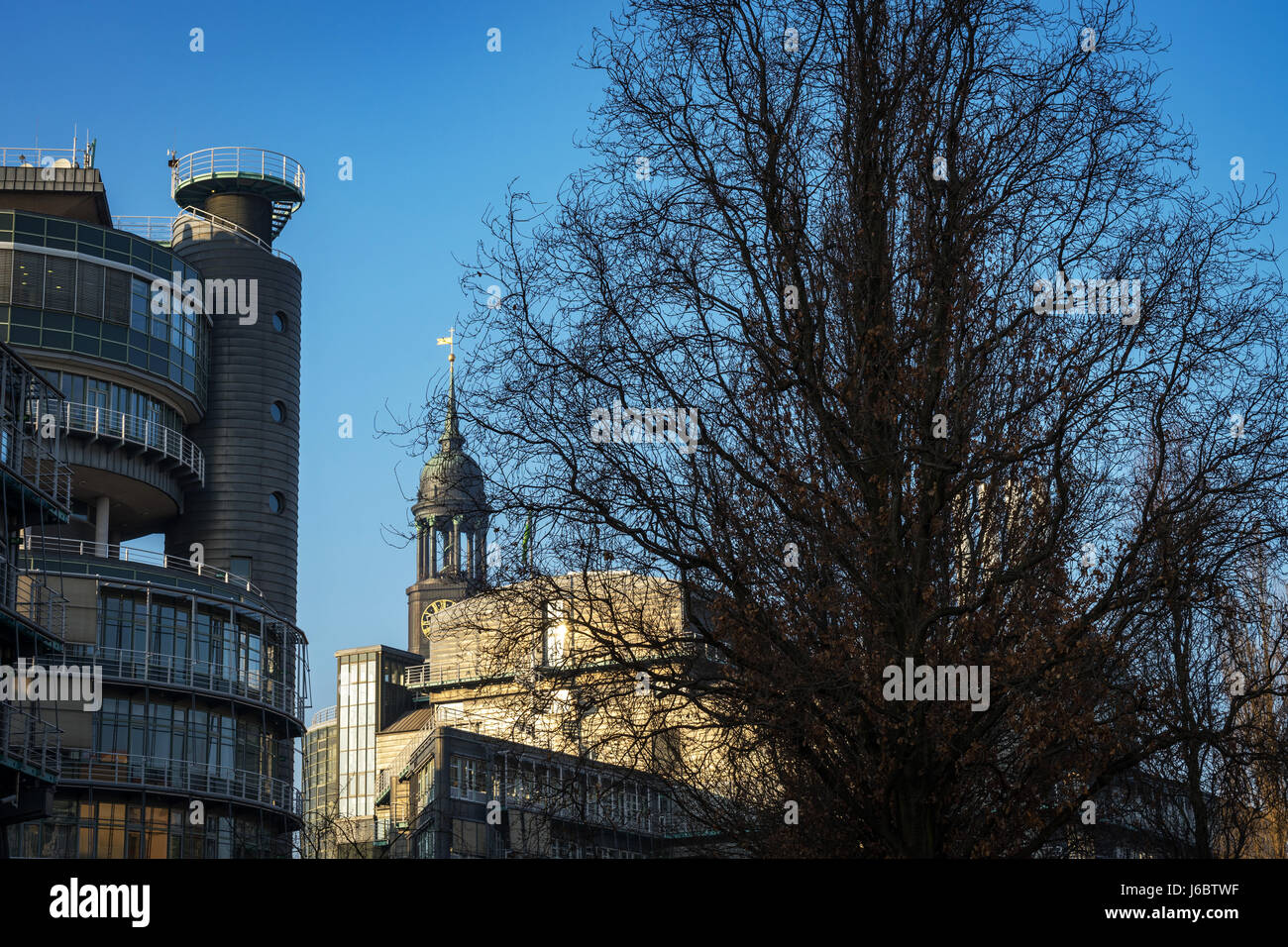 Panorama view: "Der Michel", Hamburg's landmark - St. Michaelis church ...