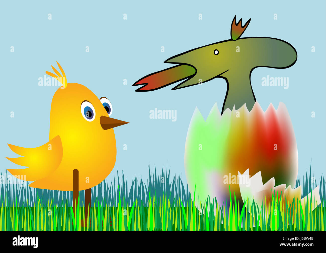 easter egg chicken cartoon surprise comics alien bird witty easter ...