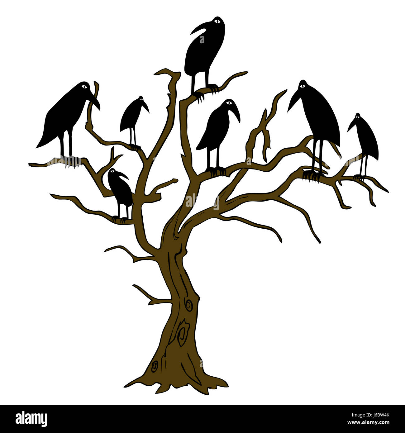 tree illustration halloween spooky raven horrible comics symbolic tree ...