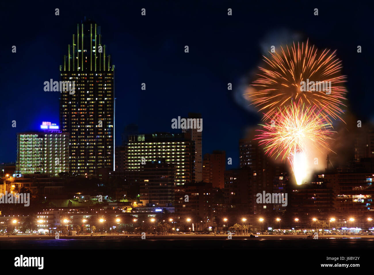 buildings party celebration nightlife artificial firework fireworks ...