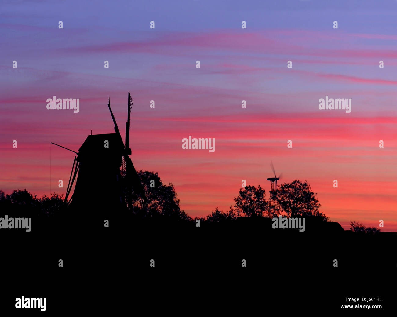 sunset evening sky windmill wind energy mill sunset evening radio ...