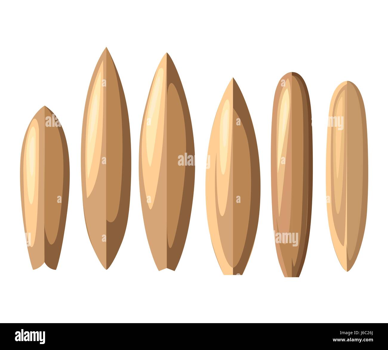 Vector surfboard illustration in flat style design Isolated on white ...