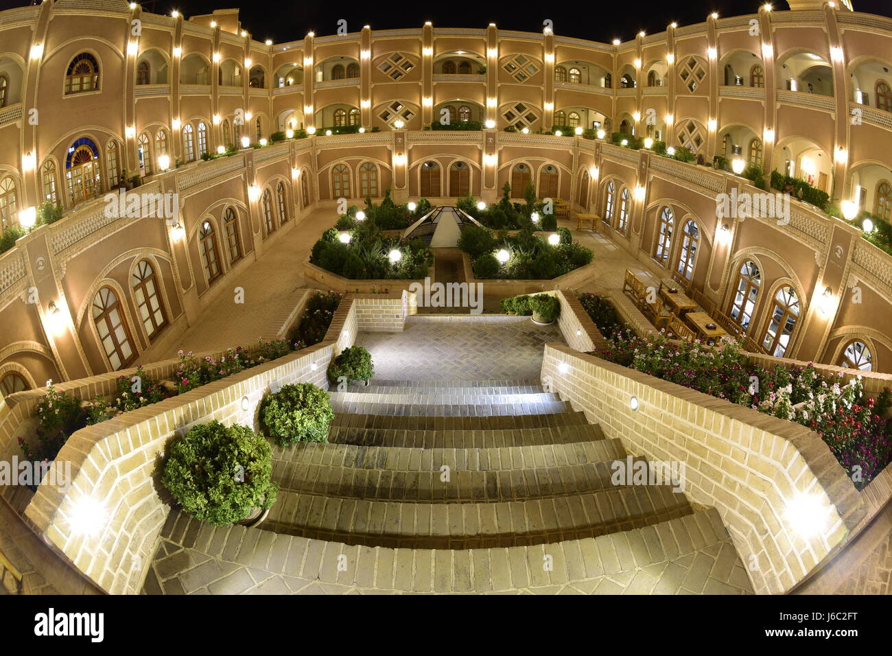 Traditional architecture of hotel in Yazd, Iran Stock Photo - Alamy