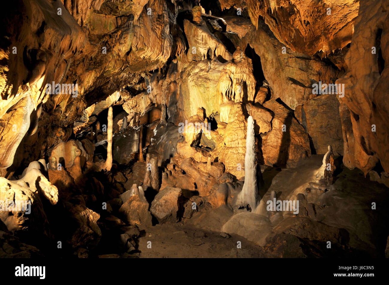 cave resin stalactite caves stone cave lighted columns attraction resin Stock Photo - Alamy