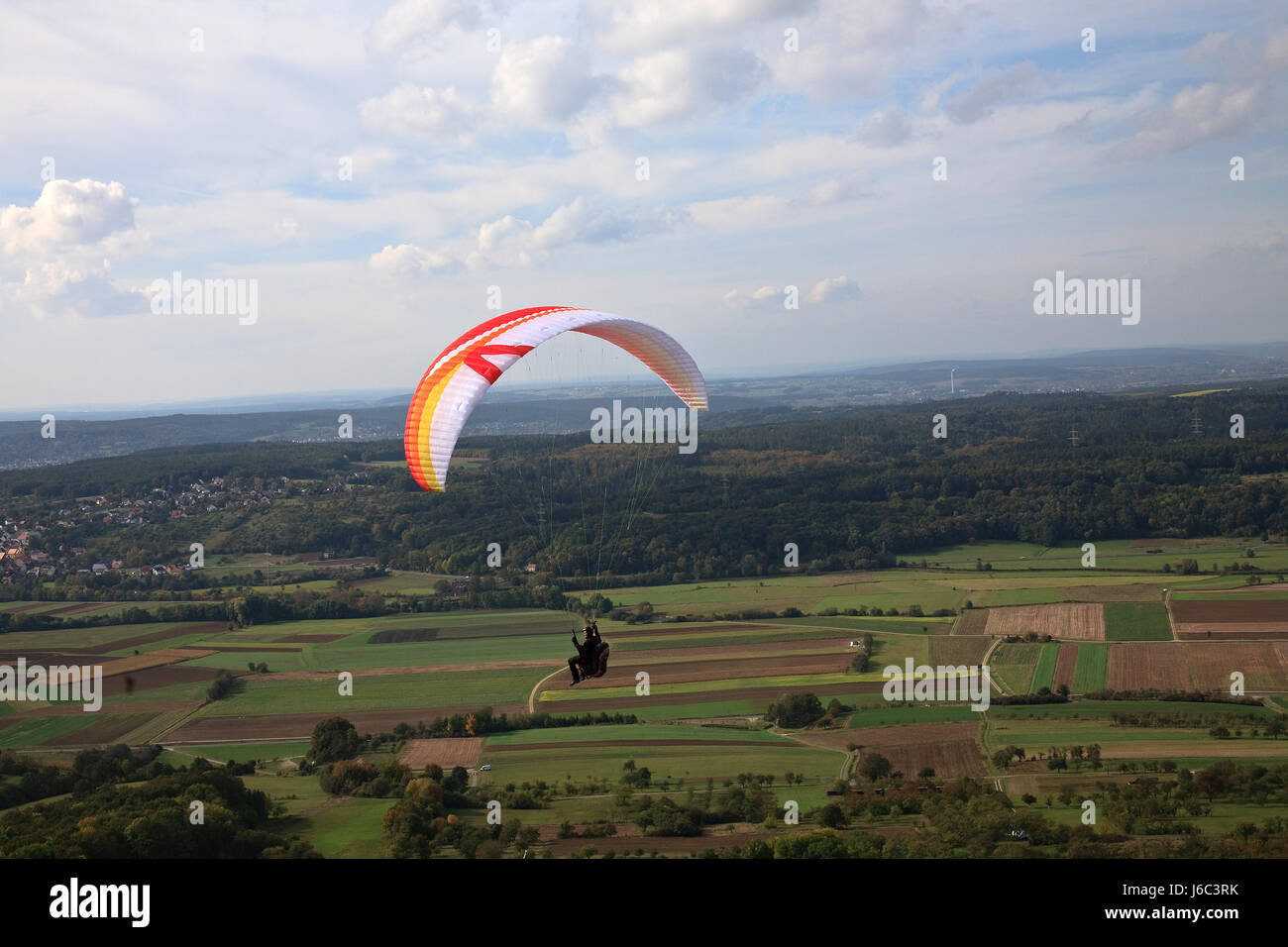 sport sports adventure parachute fly flies flys flying wind clouds ...