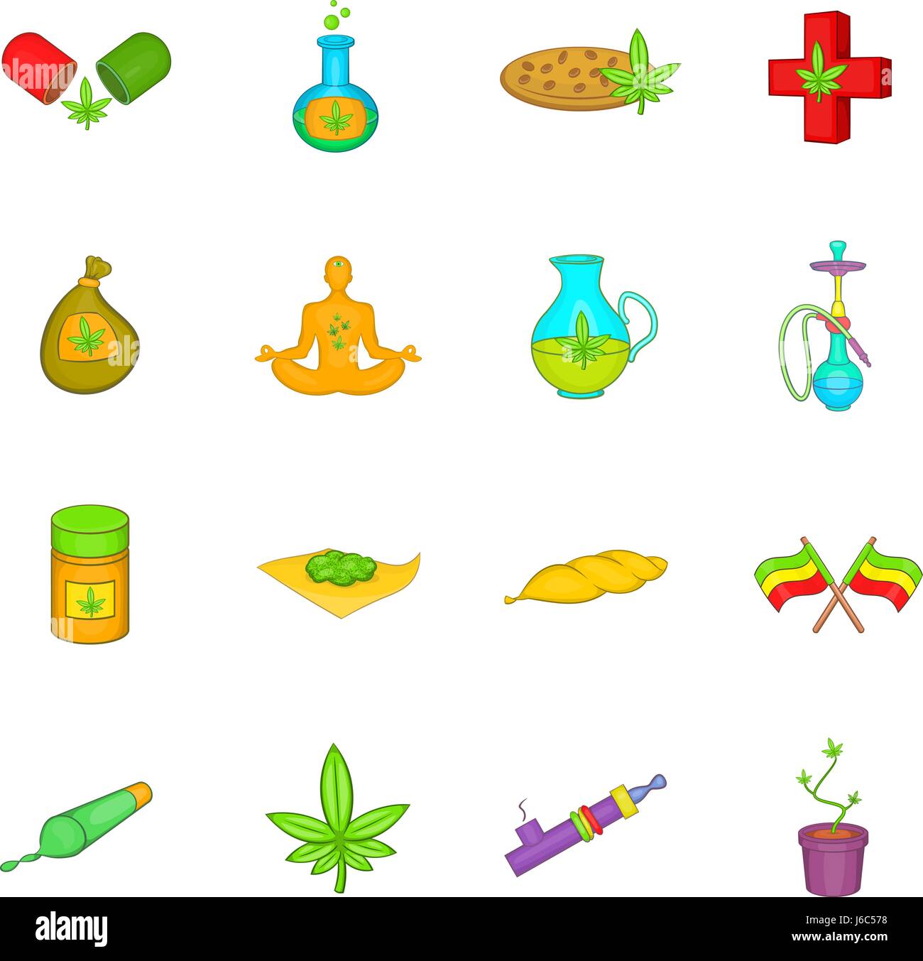 Icons medical cannabis Stock Vector Images - Alamy