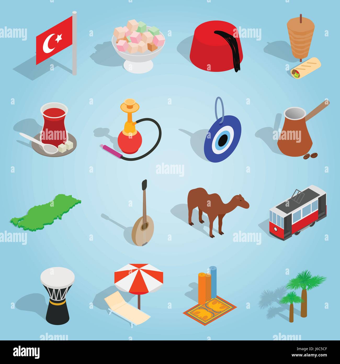Country Turkey set icons, isometric 3d style Stock Vector Image & Art ...