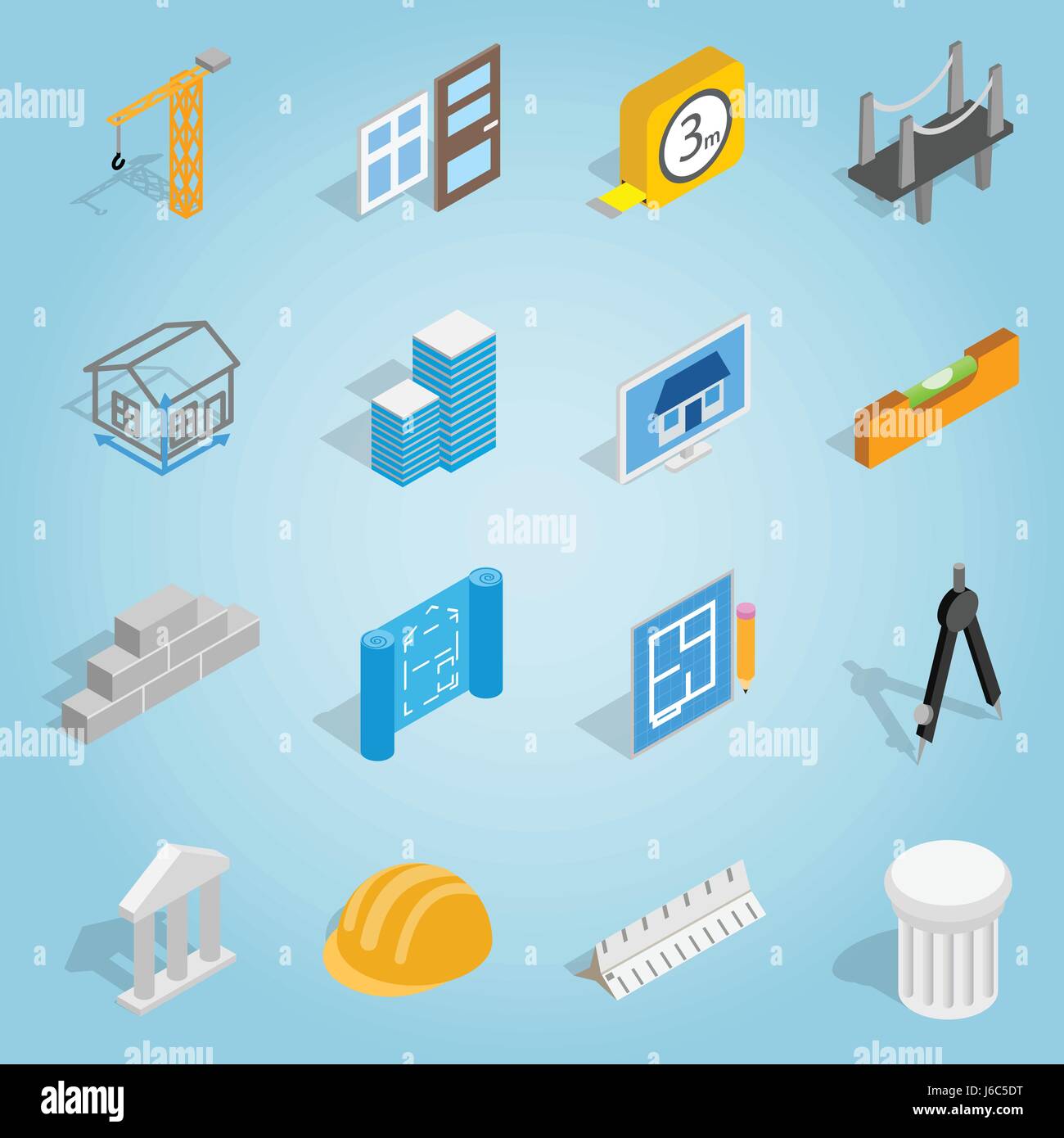 Architecture set icons, isometric 3d style Stock Vector Image & Art - Alamy