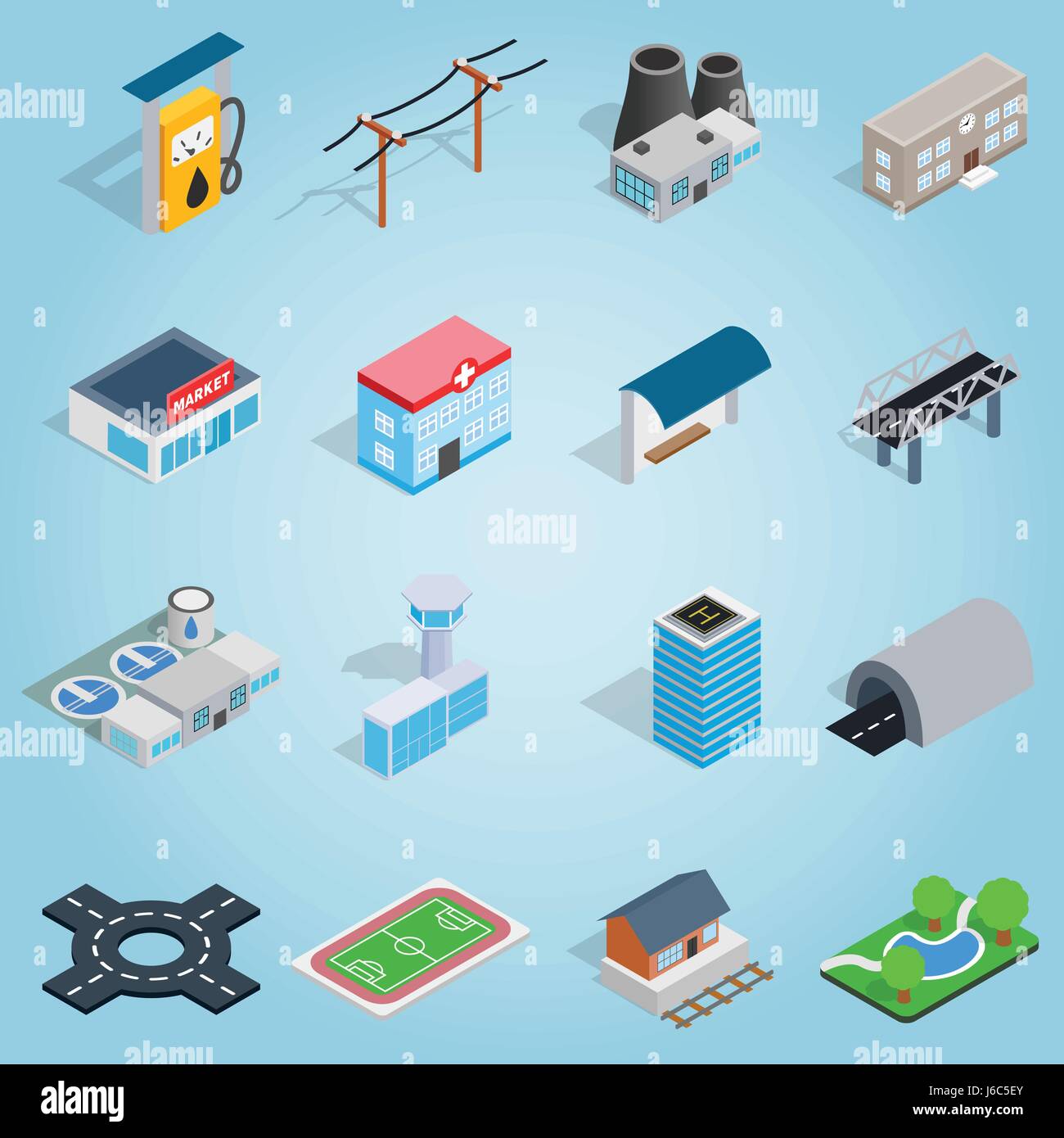 Infrastructure set icons, isometric 3d style Stock Vector Image & Art ...