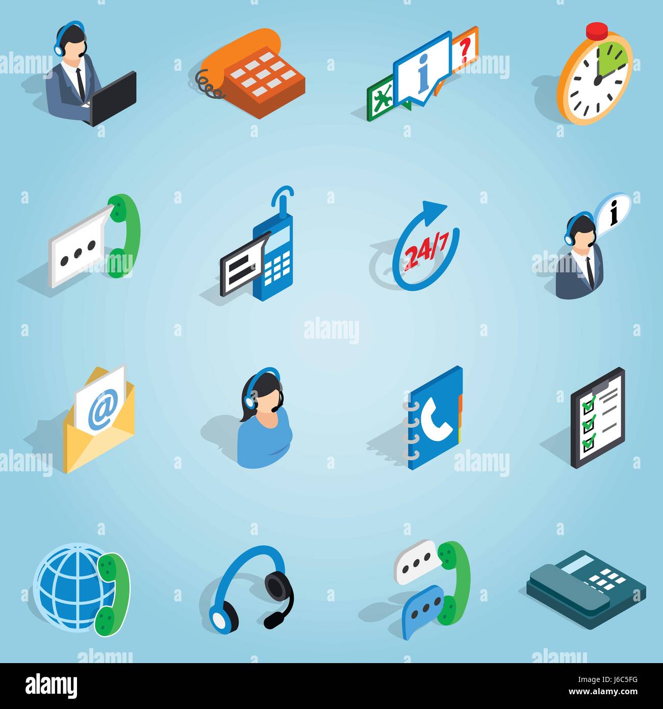 Call center set icons, isometric 3d style Stock Vector Image & Art - Alamy