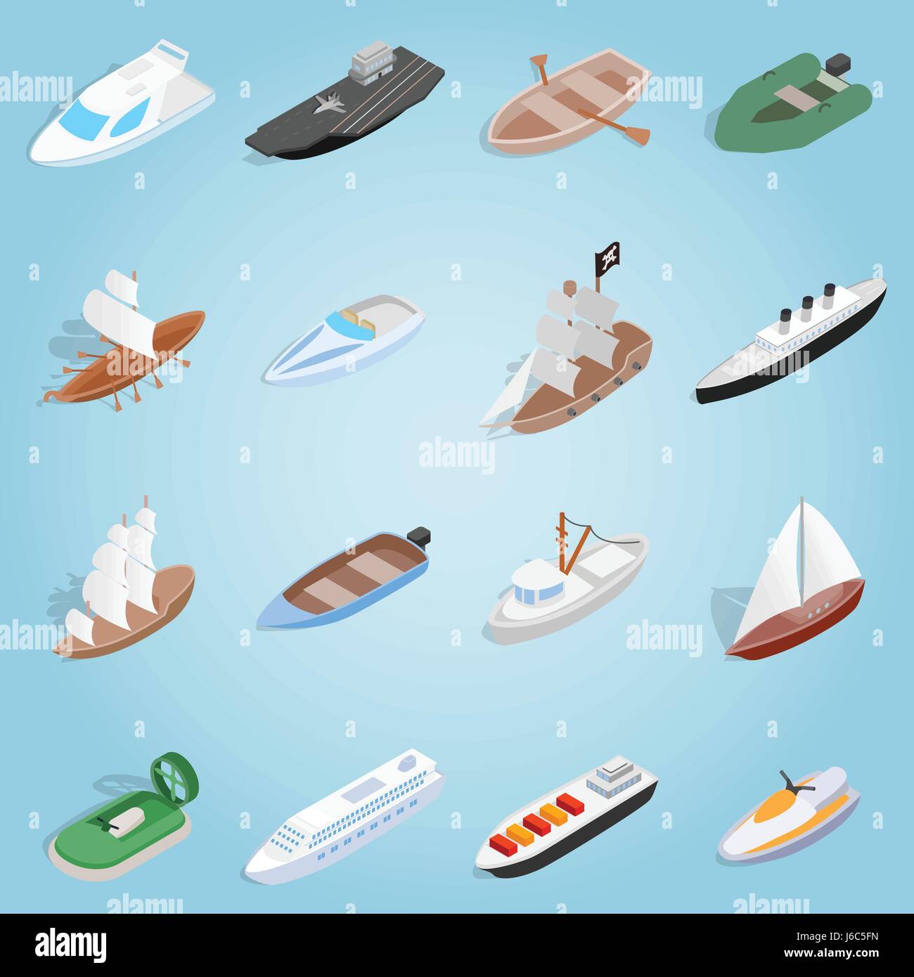 Ship set icons, isometric 3d style Stock Vector Image & Art - Alamy