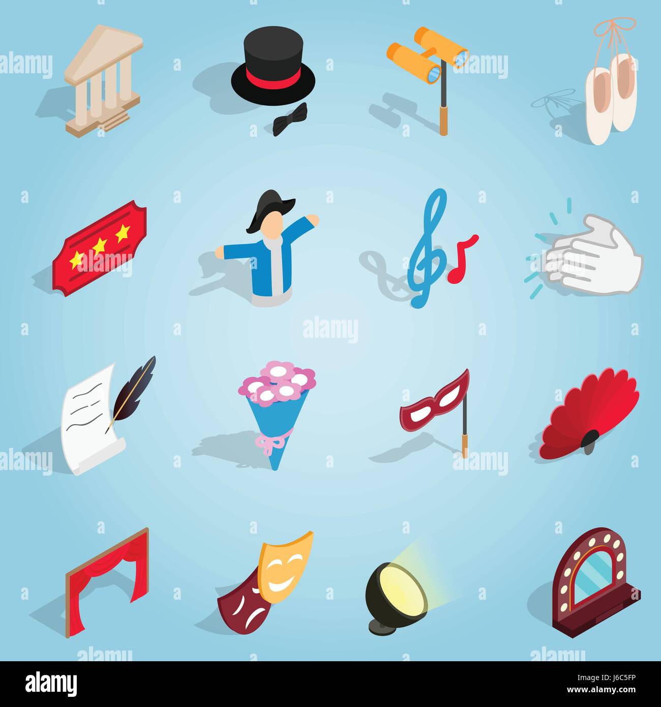 Theatre art acting icons set hi-res stock photography and images - Alamy