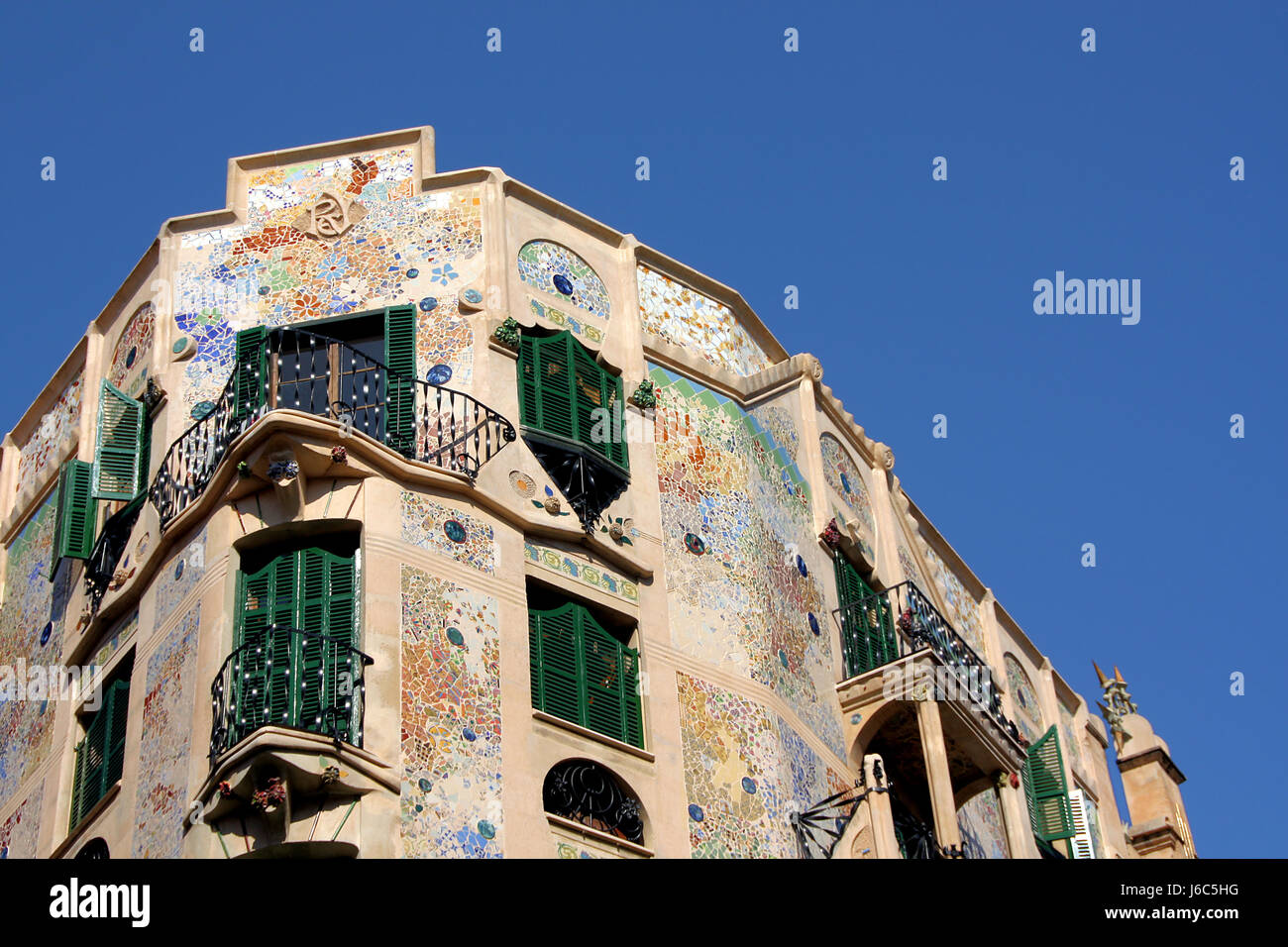 art balcony painting relief jugendstil mosaics mosaic building ...