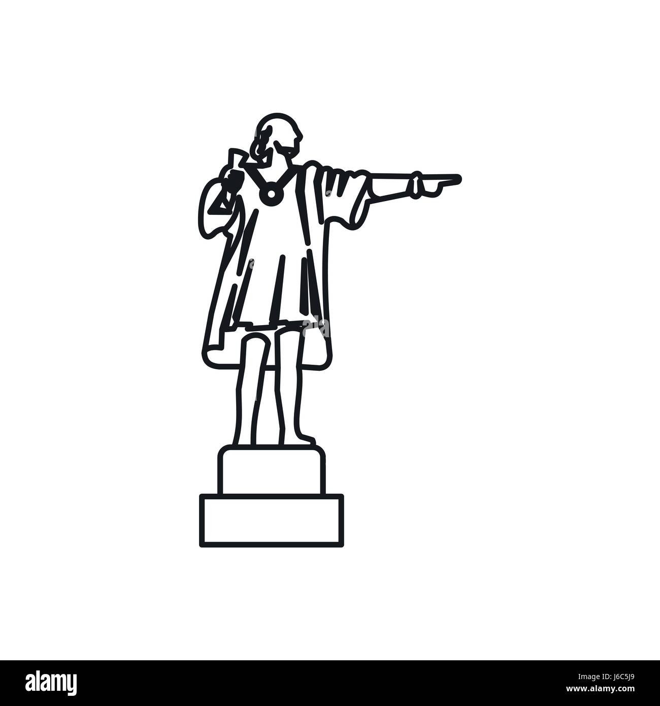 Christopher Columbus sculpture icon, outline style Stock Vector Image ...