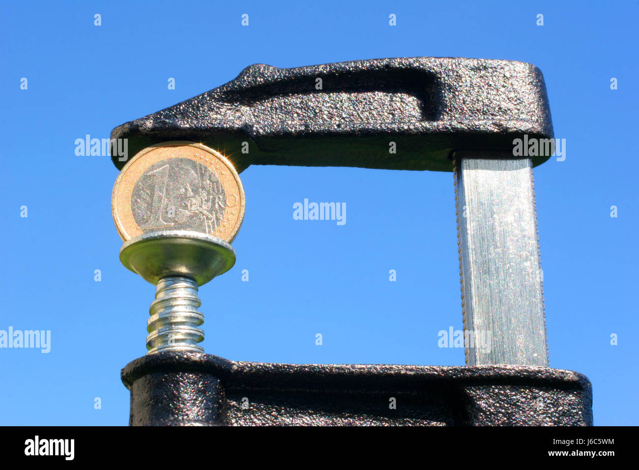 tool euro coin press strength force money print screw clamp bar clamp ...