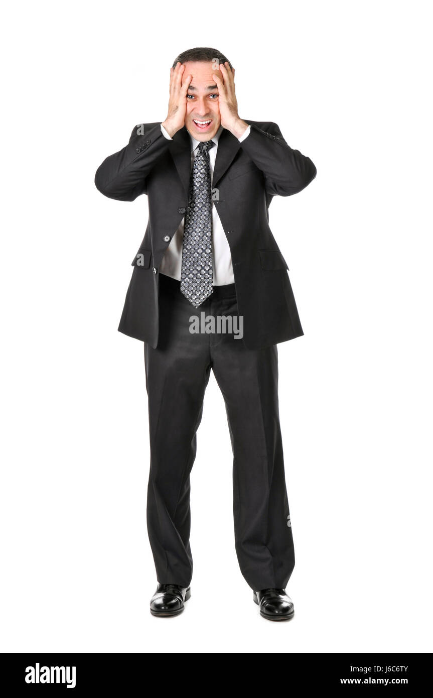 business man businessman upset unhappy scared stressed man gesture ...