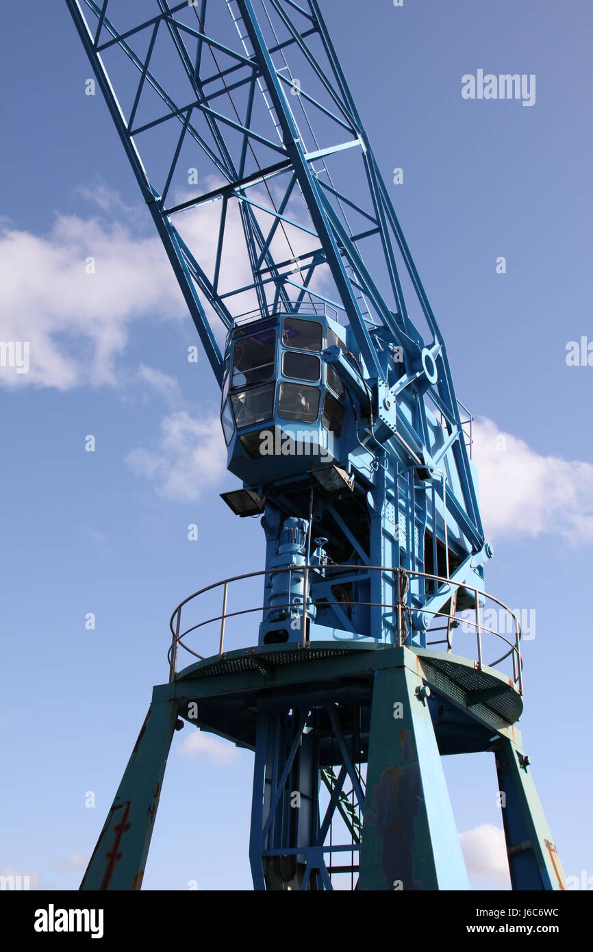 steel metal crane blue goods traffic big large enormous extreme ...