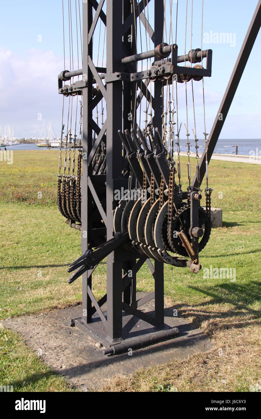 engine drive motor chain switch adjust lever gear lever macro close-up ...