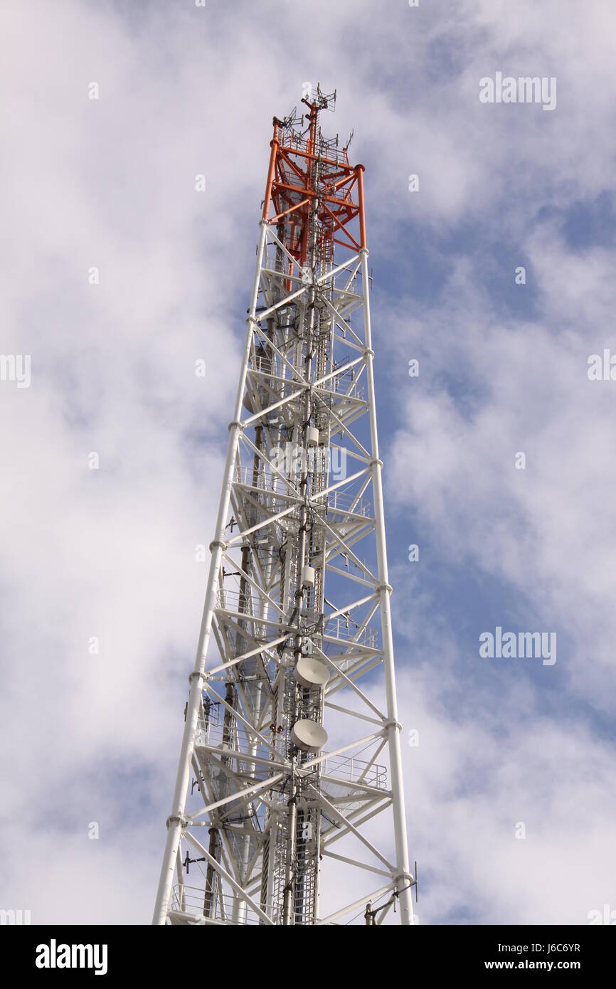 detail steel antenna mast broadcast transmitter radio installation ...