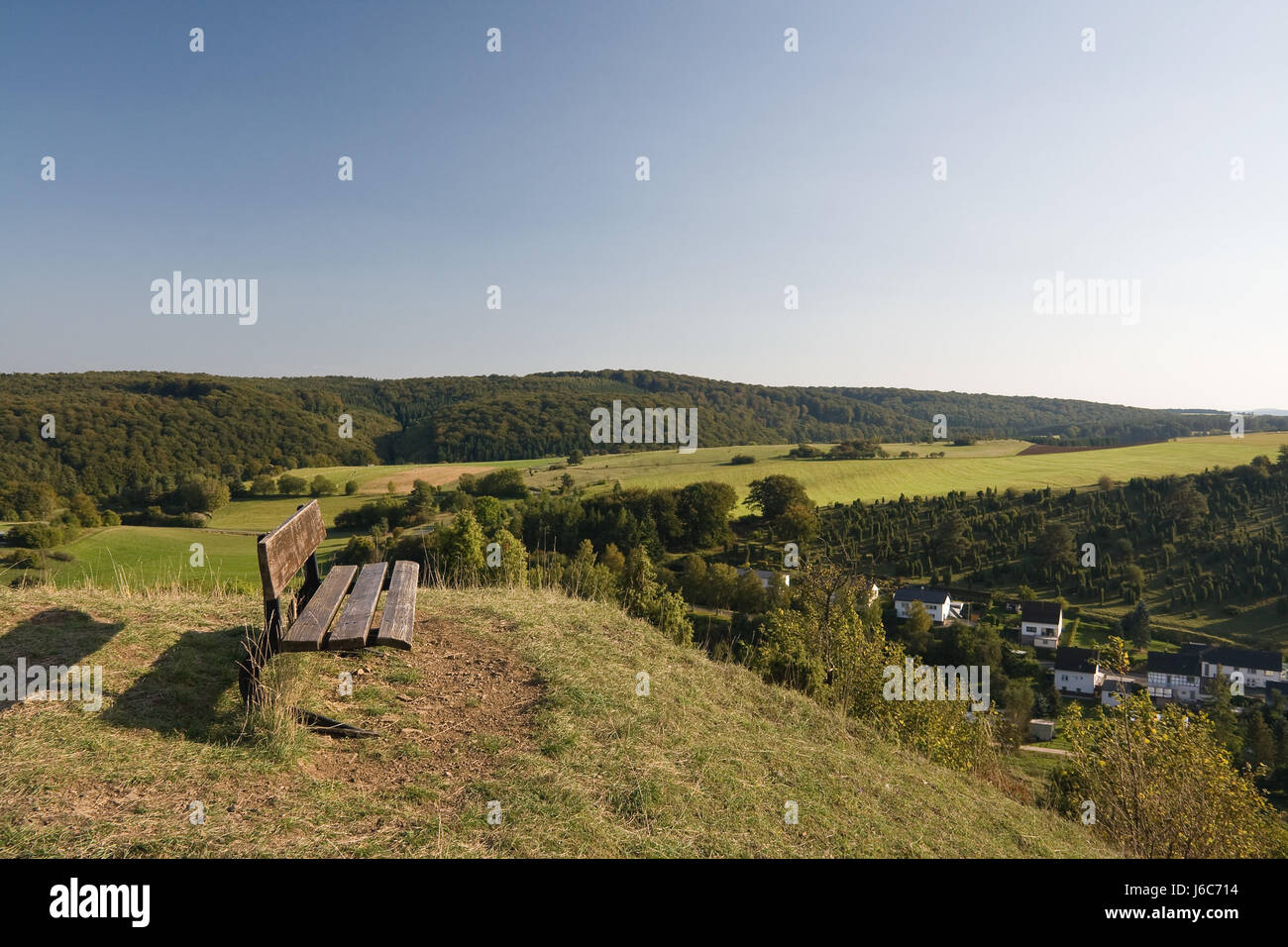 bench on a hill Stock Photo - Alamy