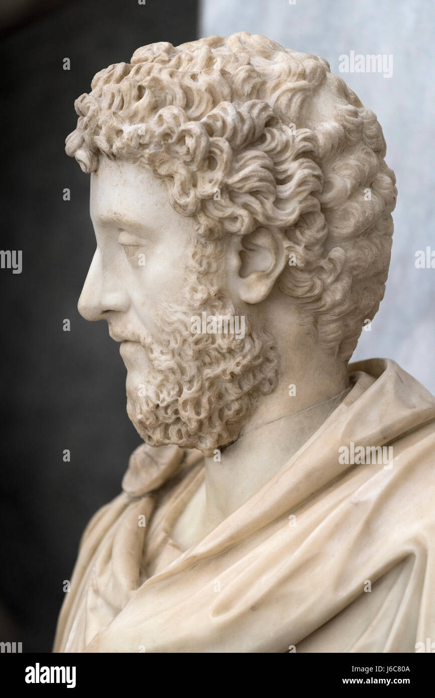 Rome. Italy. Portrait bust of Roman Emperor Commodus (161-192 A.D ...