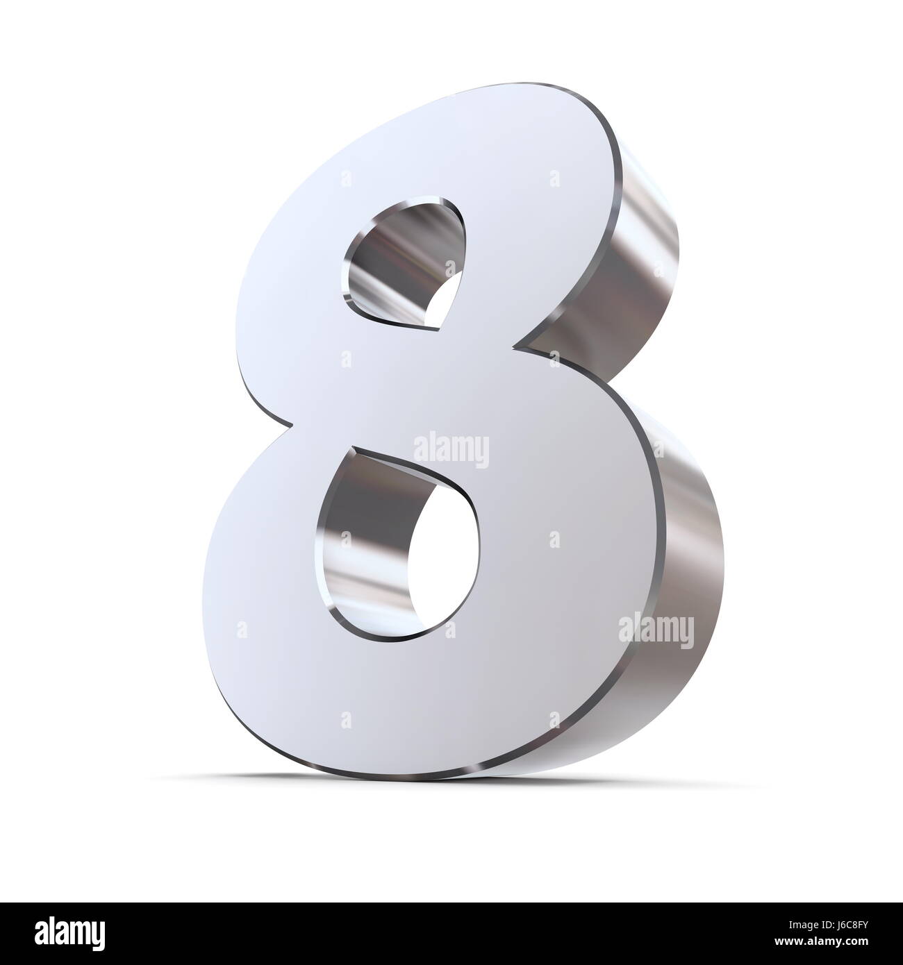 silver metal eight number solid type model build single big large ...