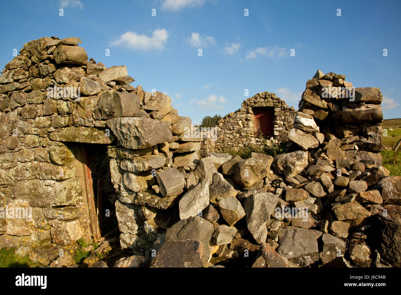 house building stone ruin farm cottage collapse old house building ...