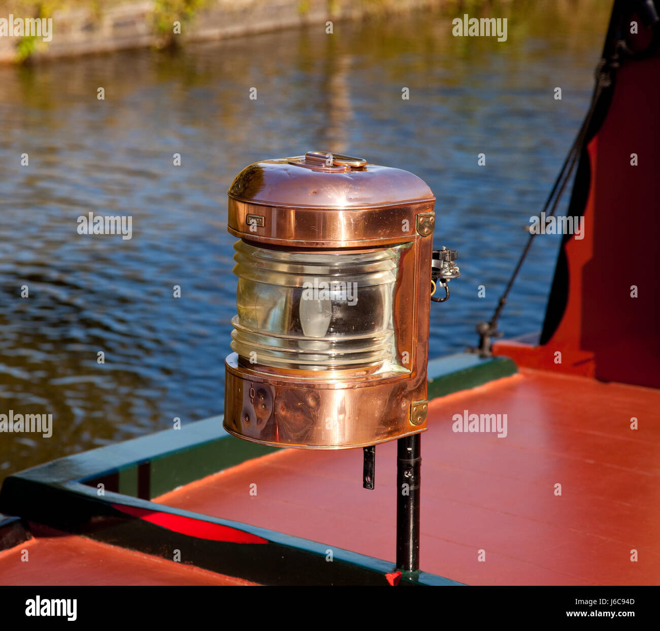brass lantern shiner light lamp luminary copper boat barge canal rowing ...