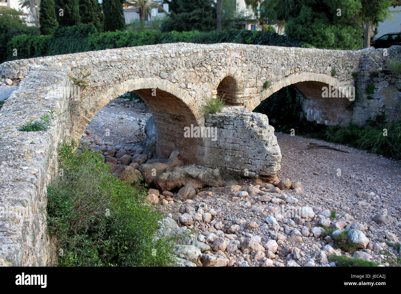 bridge pier roman historical stone bridge arc mallorca europe spain ...