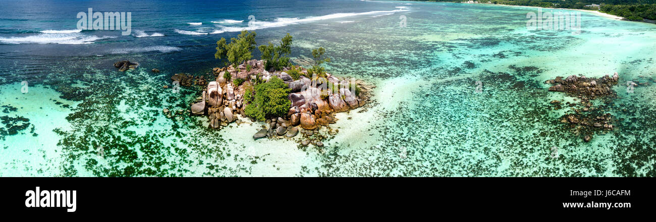 Aerial view of tropical reef, Seychelles Stock Photo - Alamy