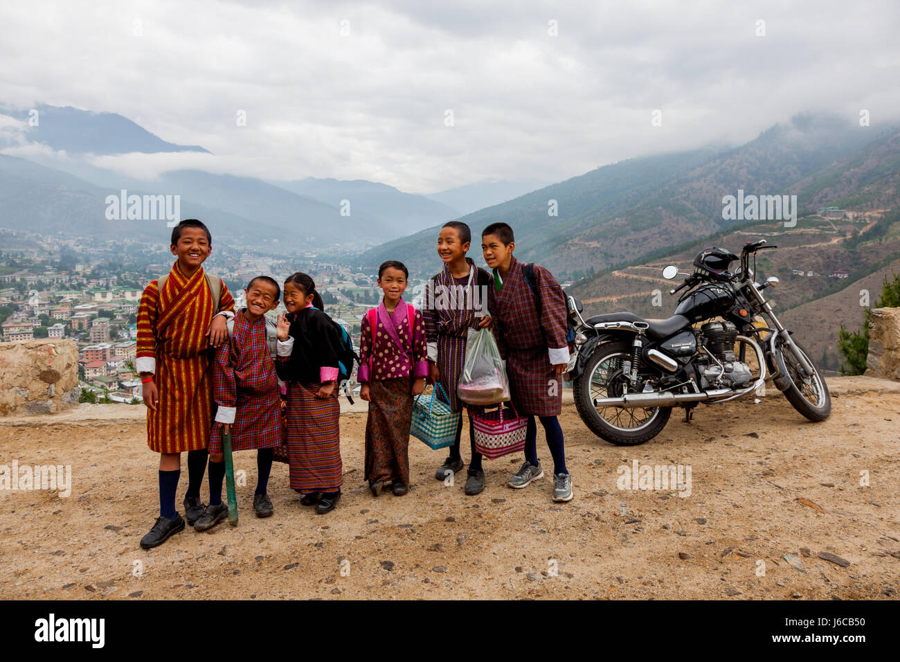 Schoolgoing kids in Thimphu, Bhutan Stock Photo - Alamy