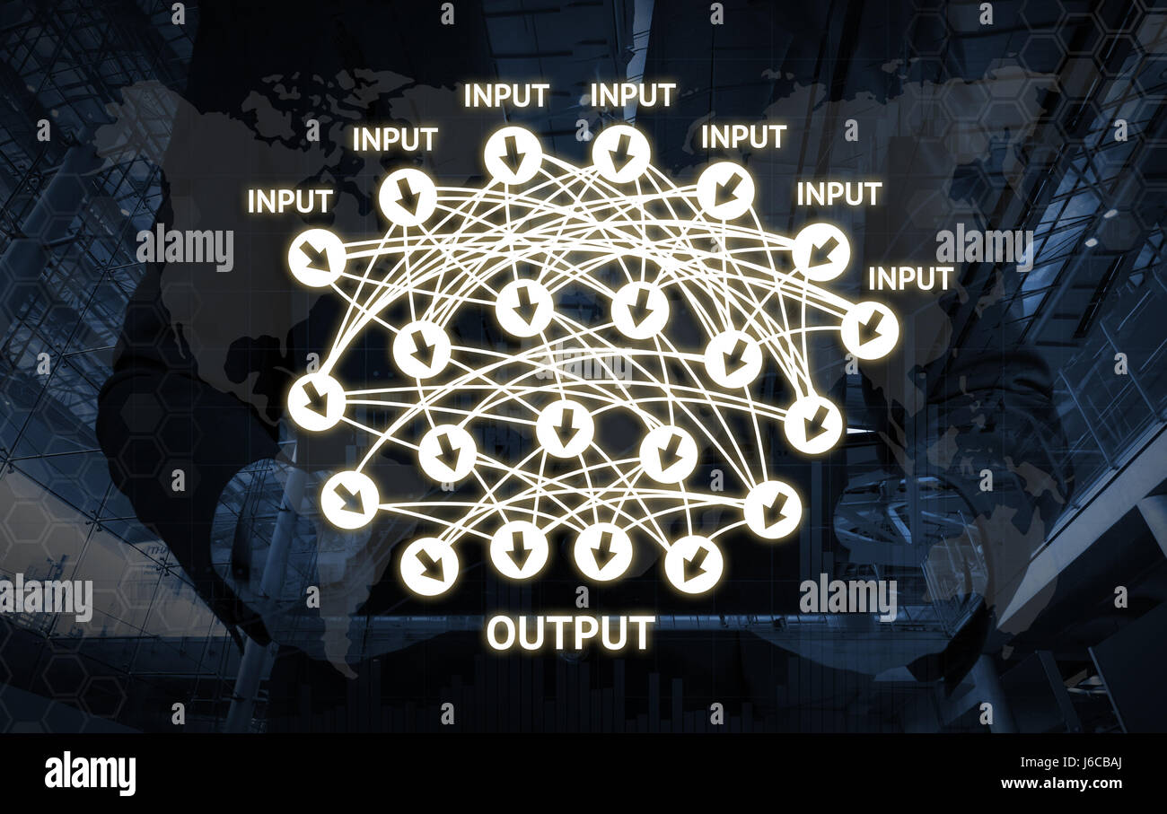 Deep learning , Machine learning and artificial intelligence concept ...