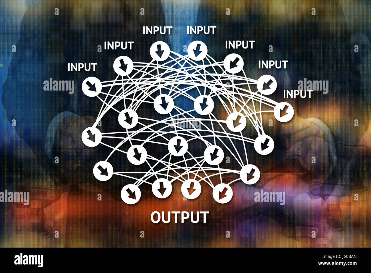 Deep learning , Machine learning and artificial intelligence concept ...