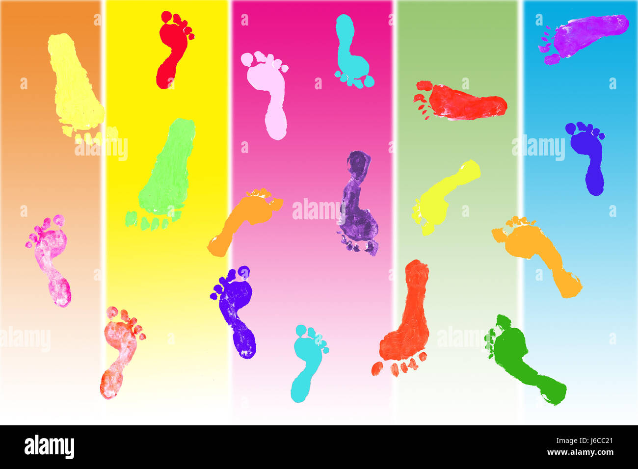 Paint feet children hi-res stock photography and images - Alamy