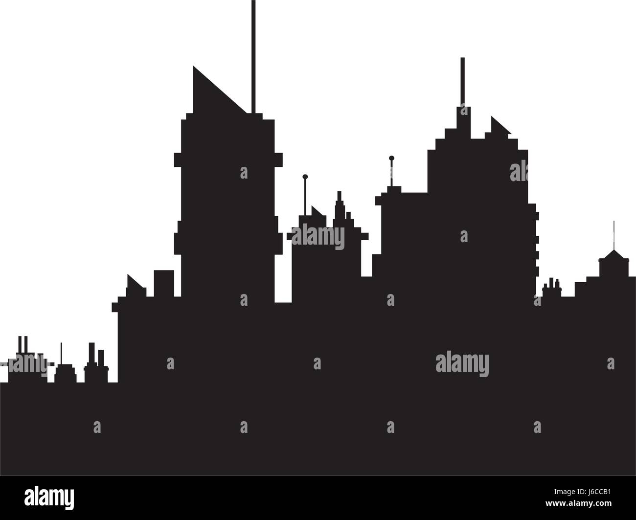 silhouette building urban skyscraper antenna Stock Vector Image & Art ...