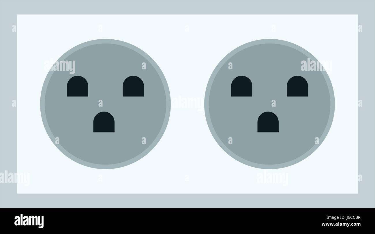 electric double socket energy power Stock Vector Image & Art - Alamy