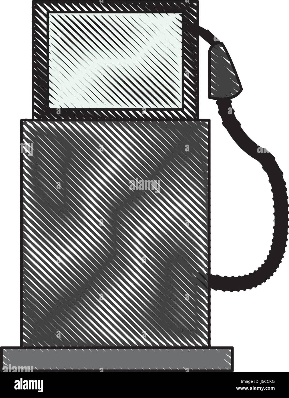 drawing gasoline pump station full ecological image Stock Vector Image ...