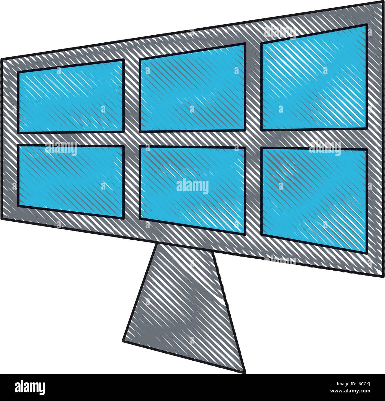 drawing solar panel energy recycle environment sustainable Stock Vector ...